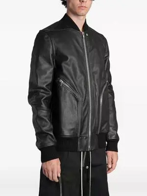 Rick Owens Heizer Zip-pocket Leather Bomber Jacket