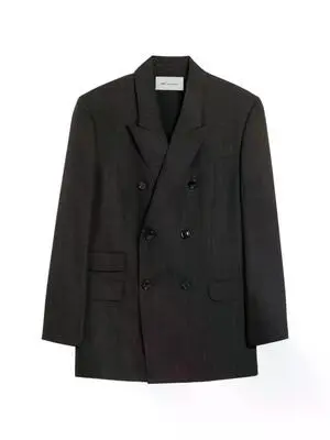 AMI Paris Double-breasted Striped Wool Blazer