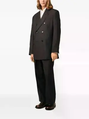 AMI Paris Double-breasted Striped Wool Blazer
