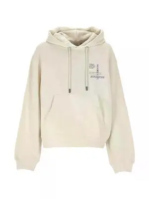 Off-White Graphic-print Drawstring Hoodie - Neutrals