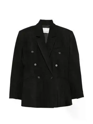 THE FRANKIE SHOP Pinstripe Double-breasted Blazer - Black