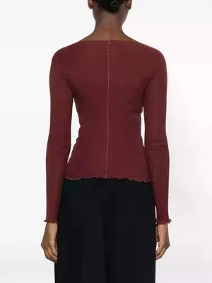 BASERANGE Ribbed-knit Boat-neck T-shirt