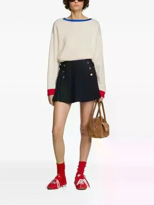 Sandro Contrast Round-neck Wool Sweater
