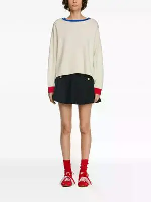 Sandro Contrast Round-neck Wool Sweater