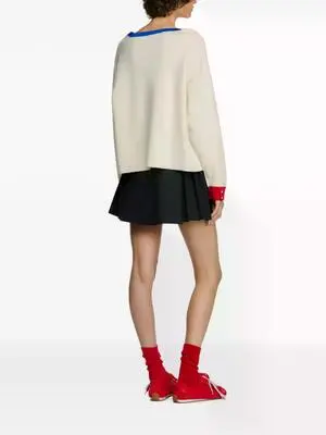 Sandro Contrast Round-neck Wool Sweater