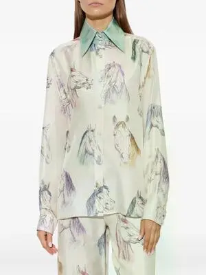 Moschino Horse-print Silk Shirt