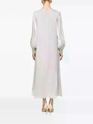 NISSA Crystal-detail Chiffon Midi Dress