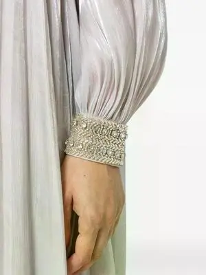 NISSA Crystal-detail Chiffon Midi Dress