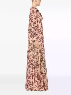 NISSA Floral Silk-blend Maxi Dress