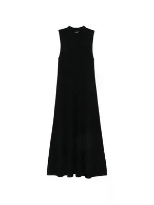 LE PETIT PULLE Sleeveless Knitted Midi Dress With Braided Belt