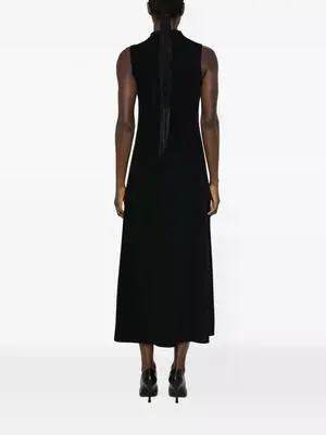 LE PETIT PULLE Sleeveless Knitted Midi Dress With Braided Belt