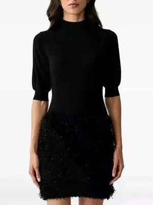 TWINSET Fringed Puff-sleeve Mini Dress