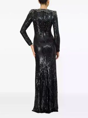 Jenny Packham Sequin-embellished Crystal-embroidery Dress