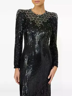 Jenny Packham Sequin-embellished Crystal-embroidery Dress