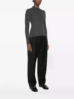 JCSOPHIE Pisa Ribbed-knit Polo-collar Sweater