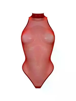 BORDELLE Signature Mesh High-neck Bodysuit - Red