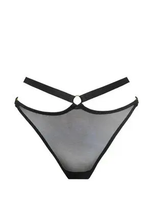 BORDELLE Signature Mesh Harness Thongs - Black