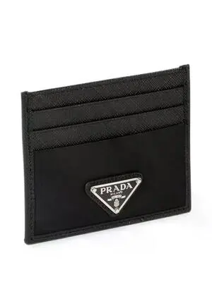 Prada Re-nylon And Saffiano Leather Card Holder