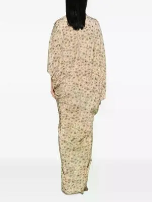 CORTANA Mayu Abstract-print Draped Dress