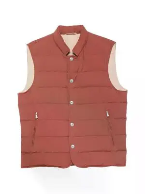 Eleventy Quilted High-neck Gilet - Red