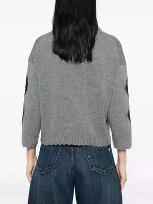 Pinko Argyle-pattern Collared Sweater