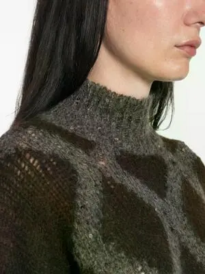 PANICALE Argyle-knit Sequin-embellished Sweater