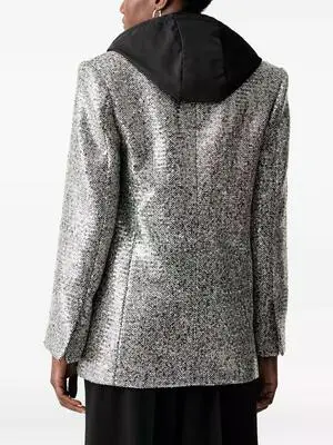 Pinko Sequin-embellished Herringbone Blazer