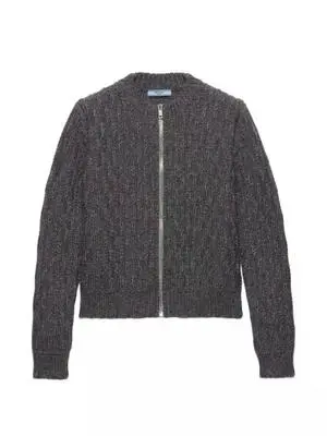 Prada Wool And Alpaca Cardigan - Grey