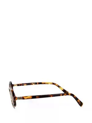 Miu Miu Tortoiseshell-effect Geometric-frame Sunglasses