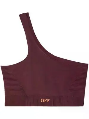 Off-White Off Stamp One-shoulder Sports Bra - Red