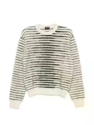 TOM FORD Striped Crew-neck Sweater - Neutrals