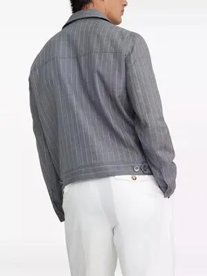 Brunello Cucinelli Striped Denim Jacket