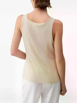 Liu Jo Logo-embroidered Scoop-neck Tank Top - Neutrals