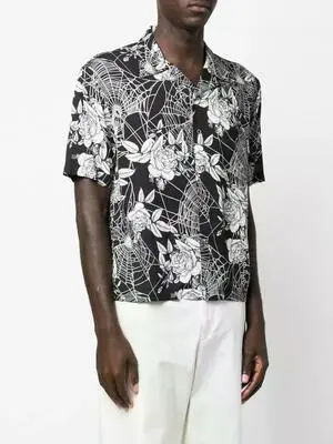 Palm Angels Floral-print Short-sleeve Shirt