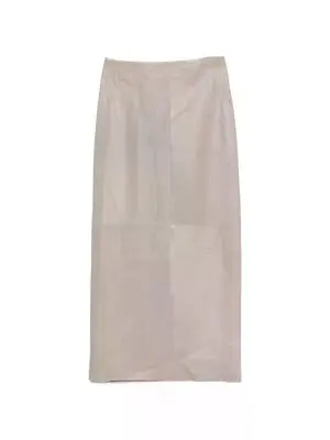 ALYSI Side-slit Leather Skirt