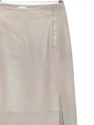 ALYSI Side-slit Leather Skirt