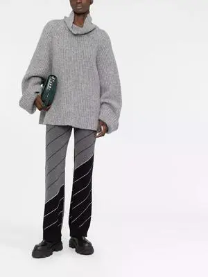 Stella McCartney Diagonal-stripe Wool Flared Trousers