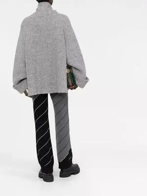 Stella McCartney Diagonal-stripe Wool Flared Trousers