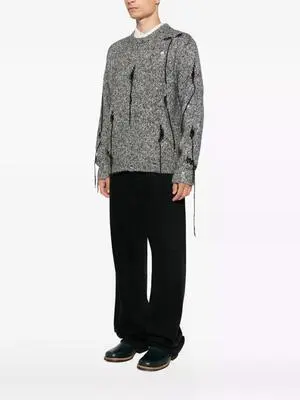 ATOMO FACTORY Distressed Marl-knit Sweater