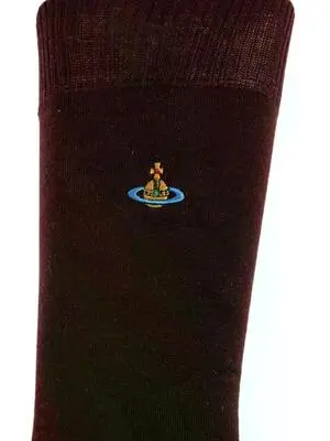 VIVIENNE WESTWOOD Orb-embroidered Ribbed-trim Socks