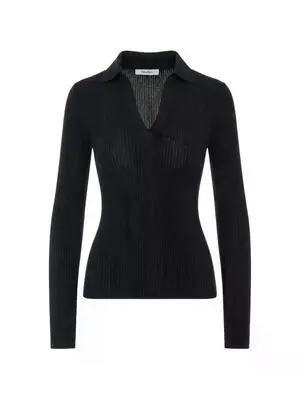 Max Mara Ribbed-knit V-neck Top