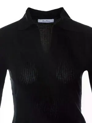Max Mara Ribbed-knit V-neck Top