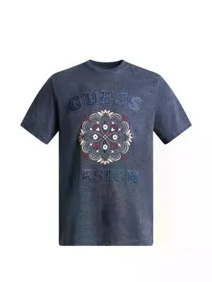 Guess Logo-embroidered T-shirt - Blue