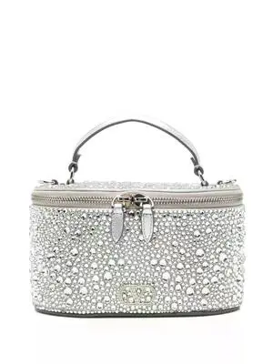 Valentino Garavani Vlogo Signature Crystal Vanity Case Mini Bag - Silver