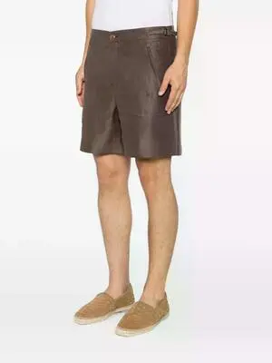 GOD'S TRUE LINEN Cocoa Side-buckle Shorts