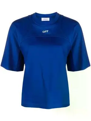 Off-White Logo-embroidered Cropped T-shirt