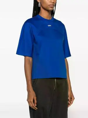Off-White Logo-embroidered Cropped T-shirt