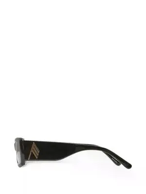 Attico Rectangle Frame Sunglasses With Gold-tone Logo - Black