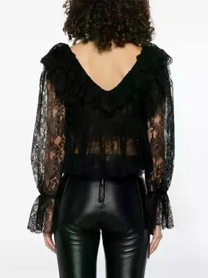Chloé V-neck Lace Crop Top