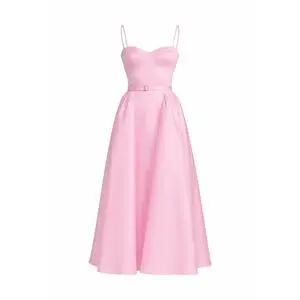 ICON LEVA Amara Satin Bustier Pleated Midi Dress